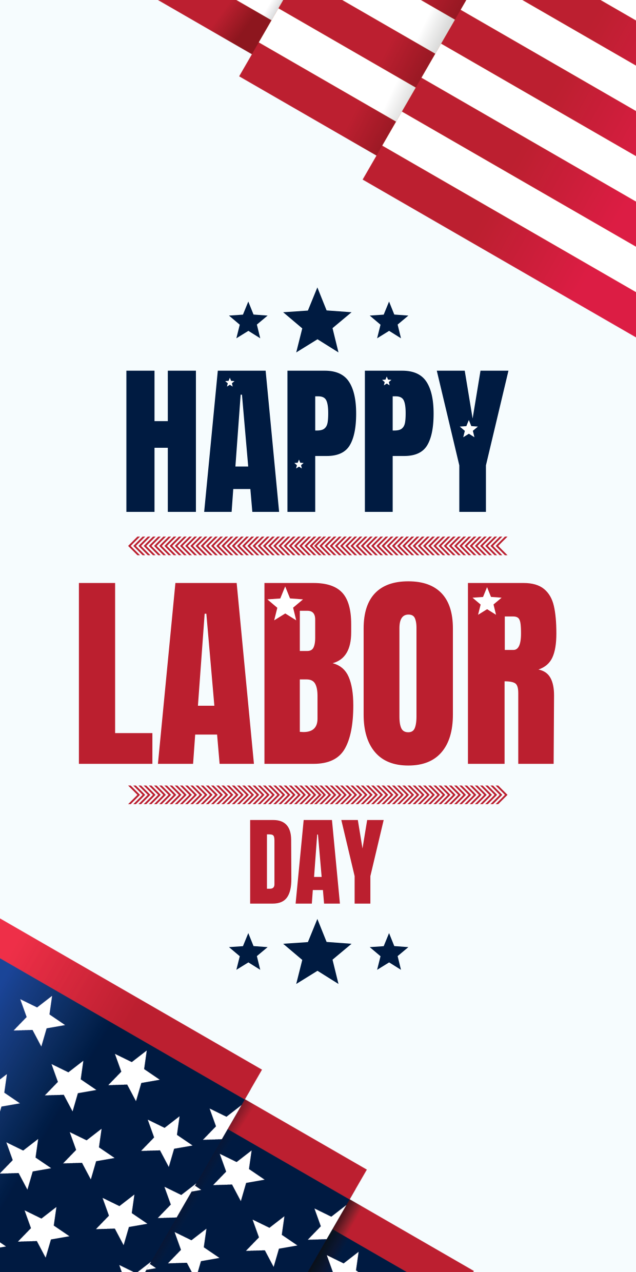 Decorative Stars and Stripes Labor Day Sign Template | Square Signs